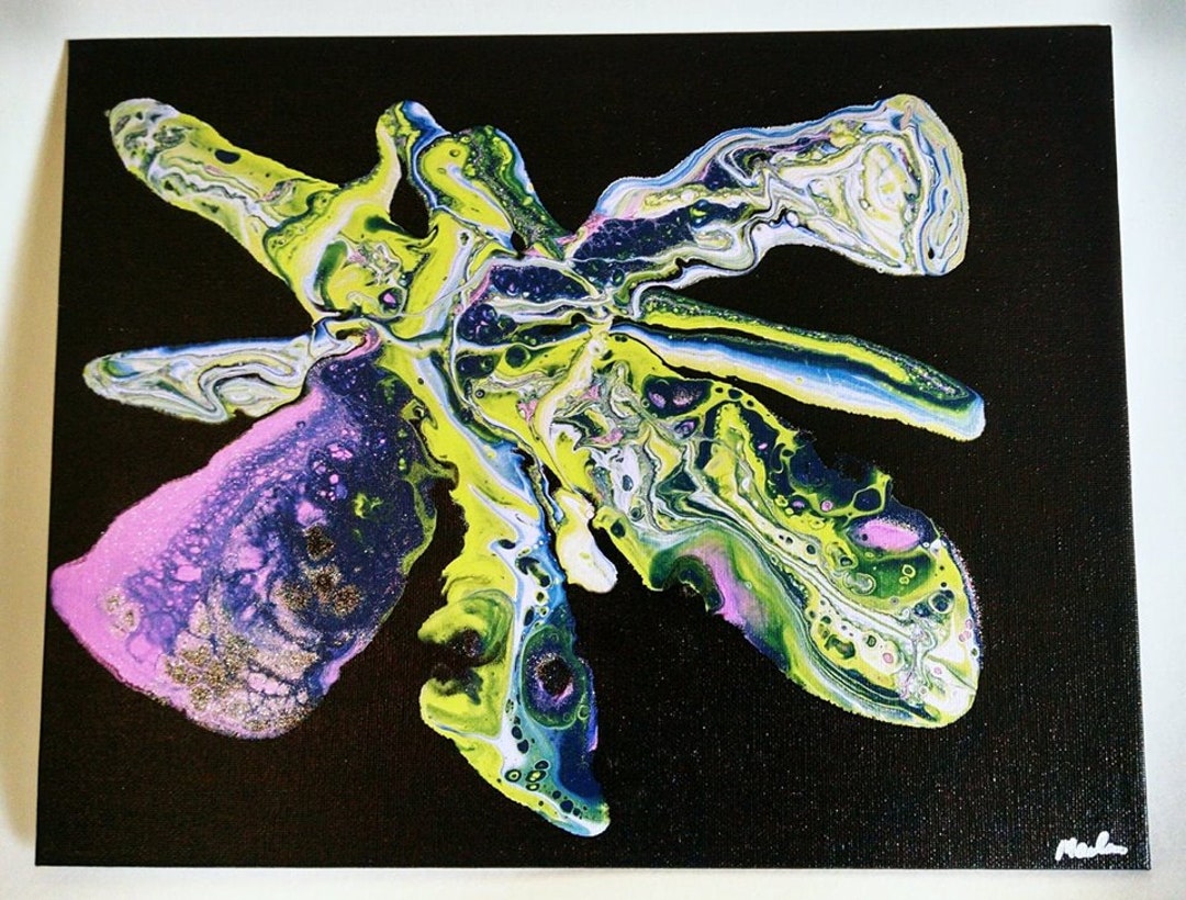 Neon Acrylic Insect, Space Painting, Alien Insect, Space Bug, Neon ...