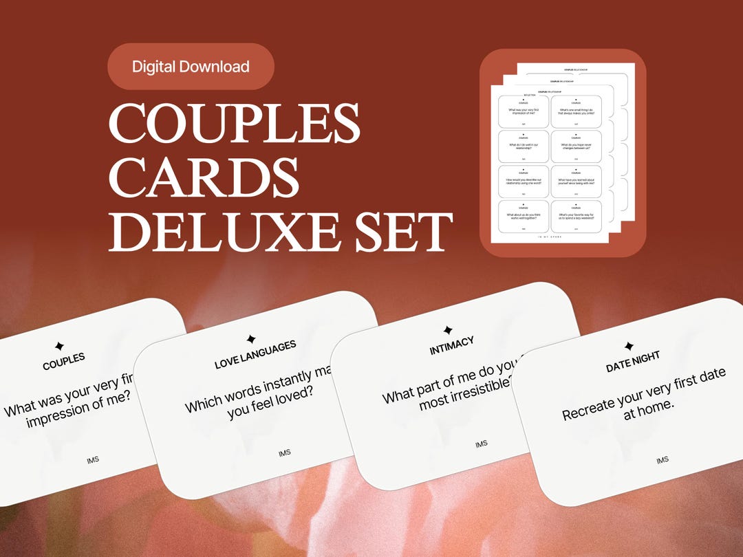 Couples Cards Deluxe Set: Romantic Conversation Starters, Printable ...