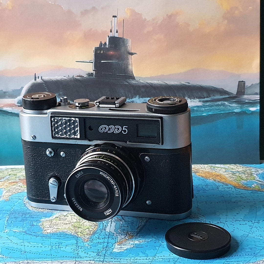 Vintage Soviet Camera FED 5, Rare Retro Lens 2.8/55 Mm INDUSTAR 61 L/D ...