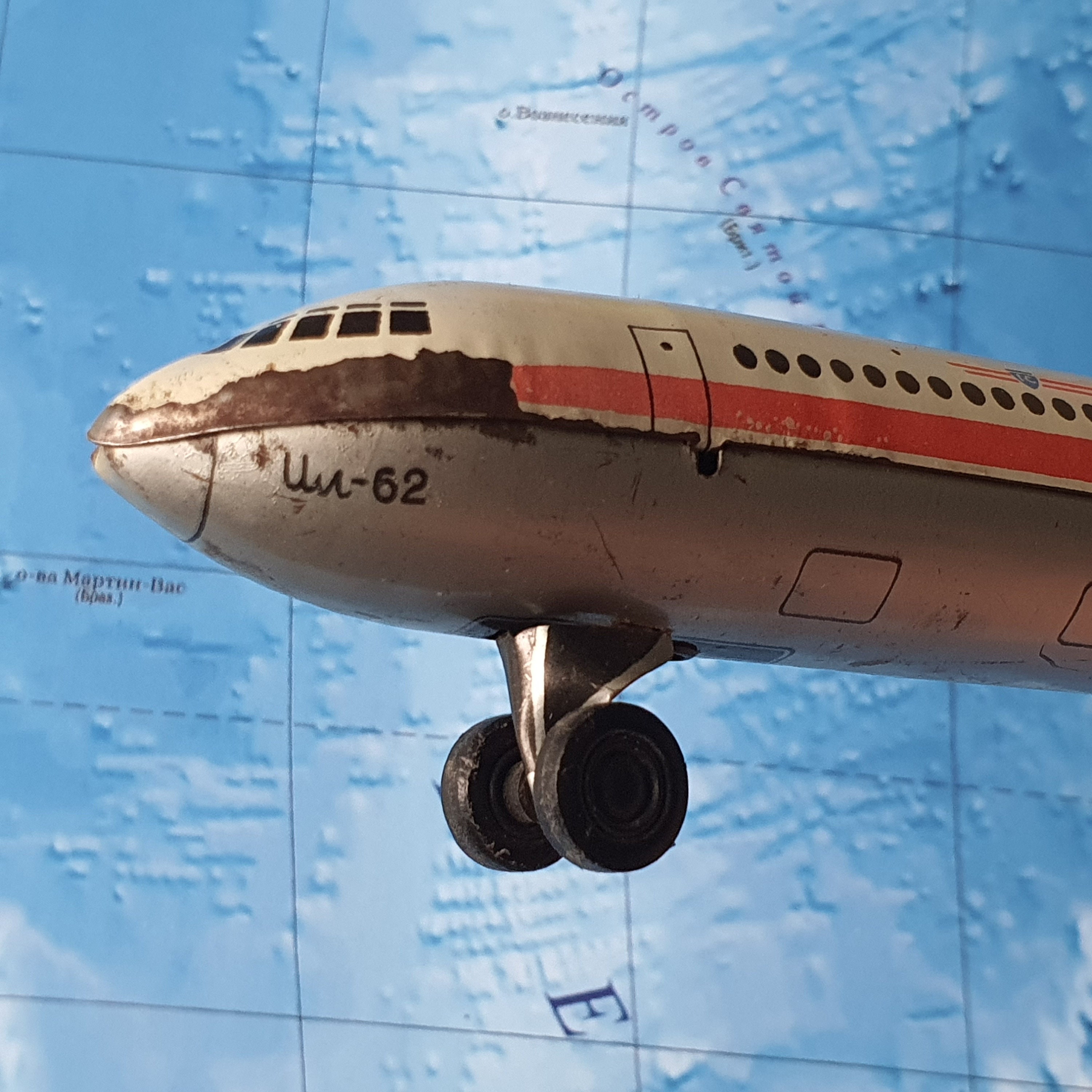 Old Vintage Model Metal Airplane IL-62 Toy USSR 1960s "intercontinental ...