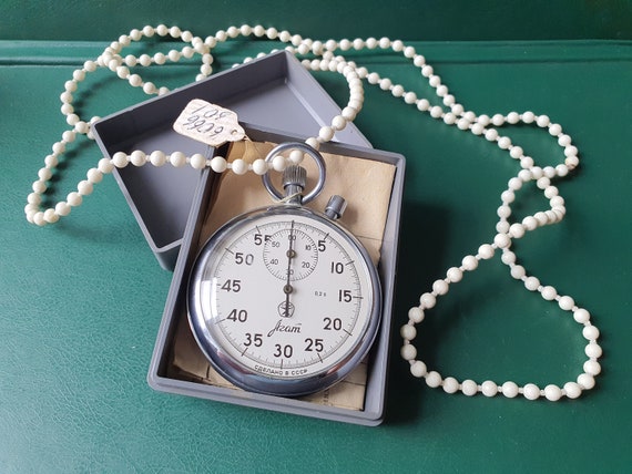 VINTAGE Soviet Pocket Stopwatch "AGAT" (box+paper) ma… - Gem