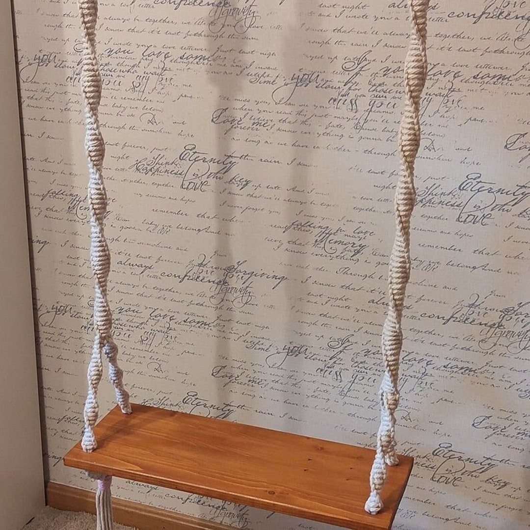 High Quality Macrame Swing Macrame Wood Swing Wood Swing - Etsy