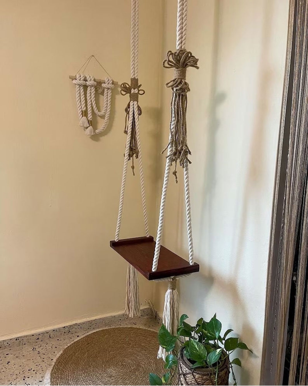 High Quality Macrame Swing Macrame Wood Swing Wood Swing - Etsy