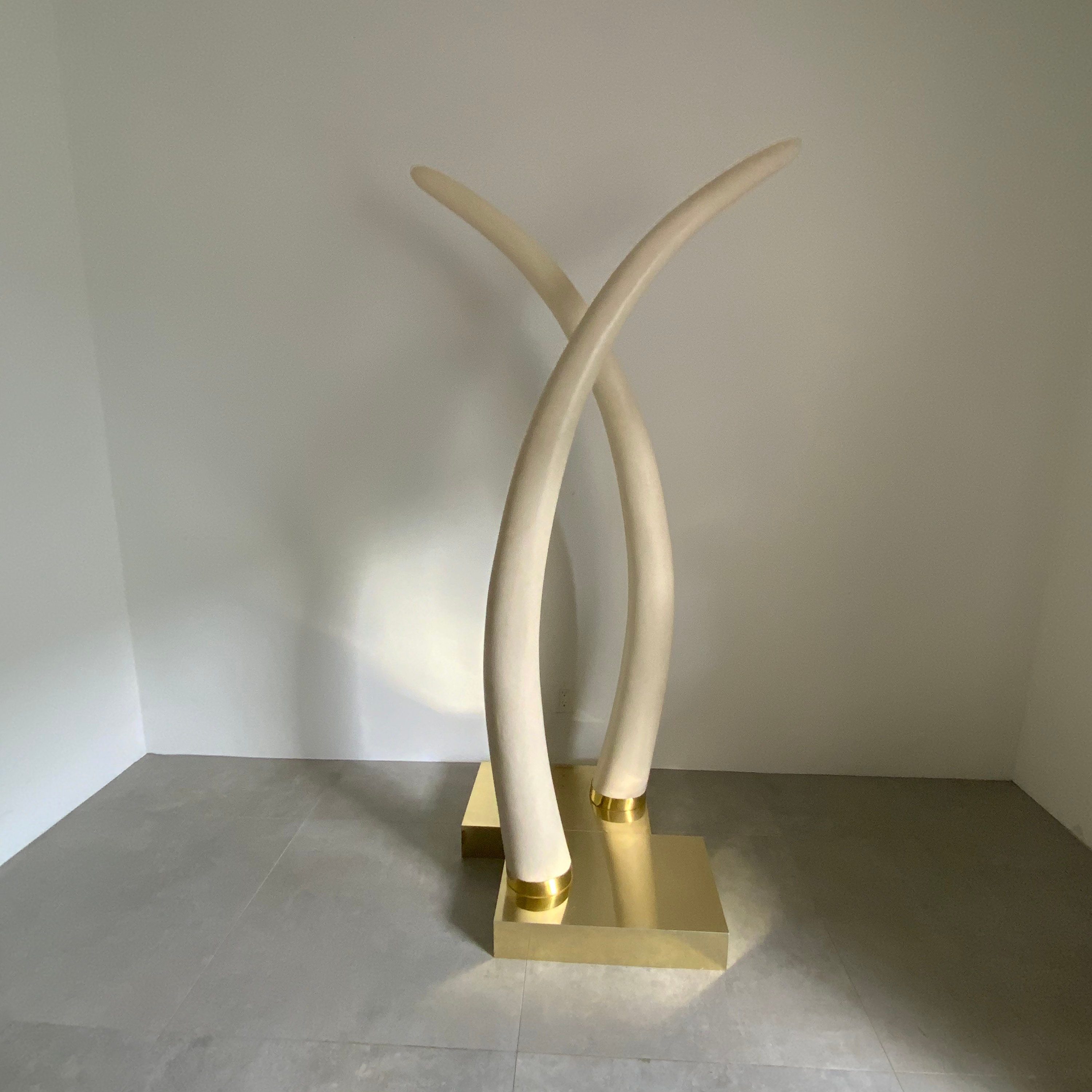 Free Standing Faux/ Fake Elephant Style Tusks on Brass Base - Etsy