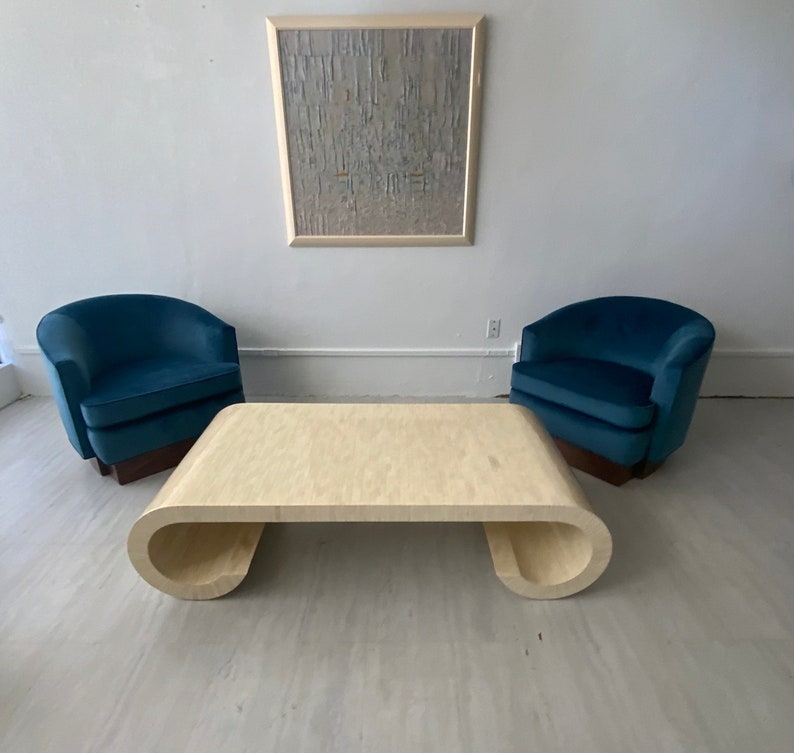 Enrique Garcel Scroll Tessellated Bone Inlay Cocktail Table - Etsy