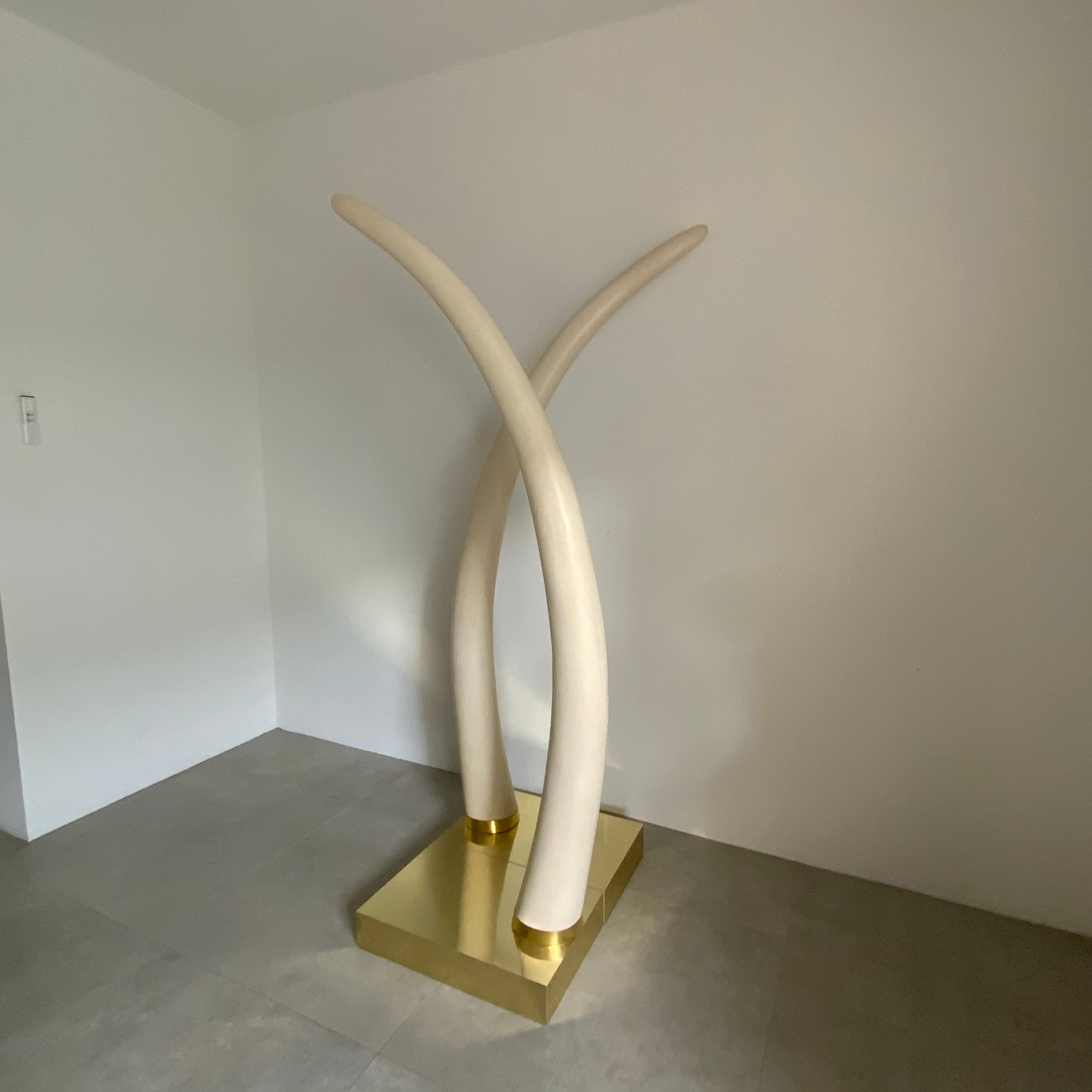 Free Standing Faux/ Fake Elephant Style Tusks on Brass Base - Etsy