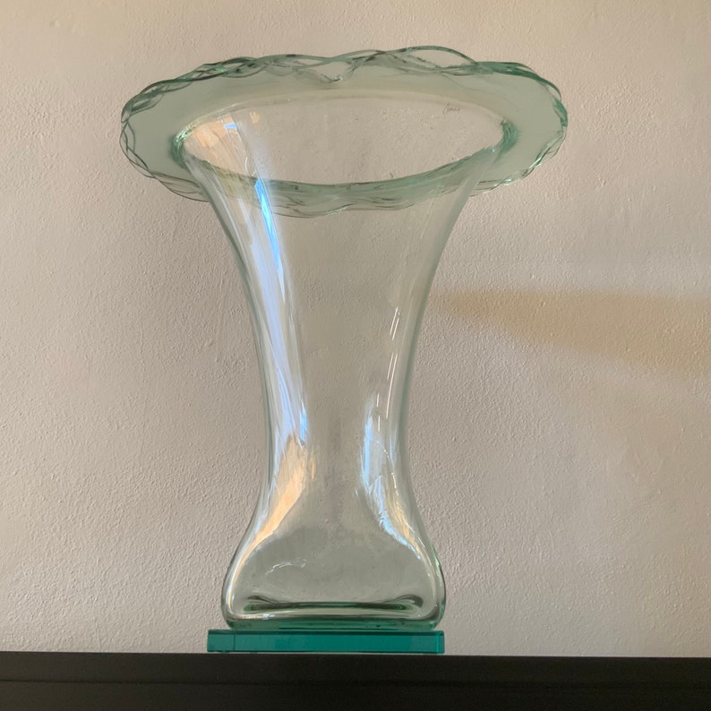 Monumental Tony Evans Art Glass Sculptural Vase - Etsy