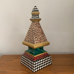 Obelisk Sculpture With Hand-painted Multi/patterns - Etsy