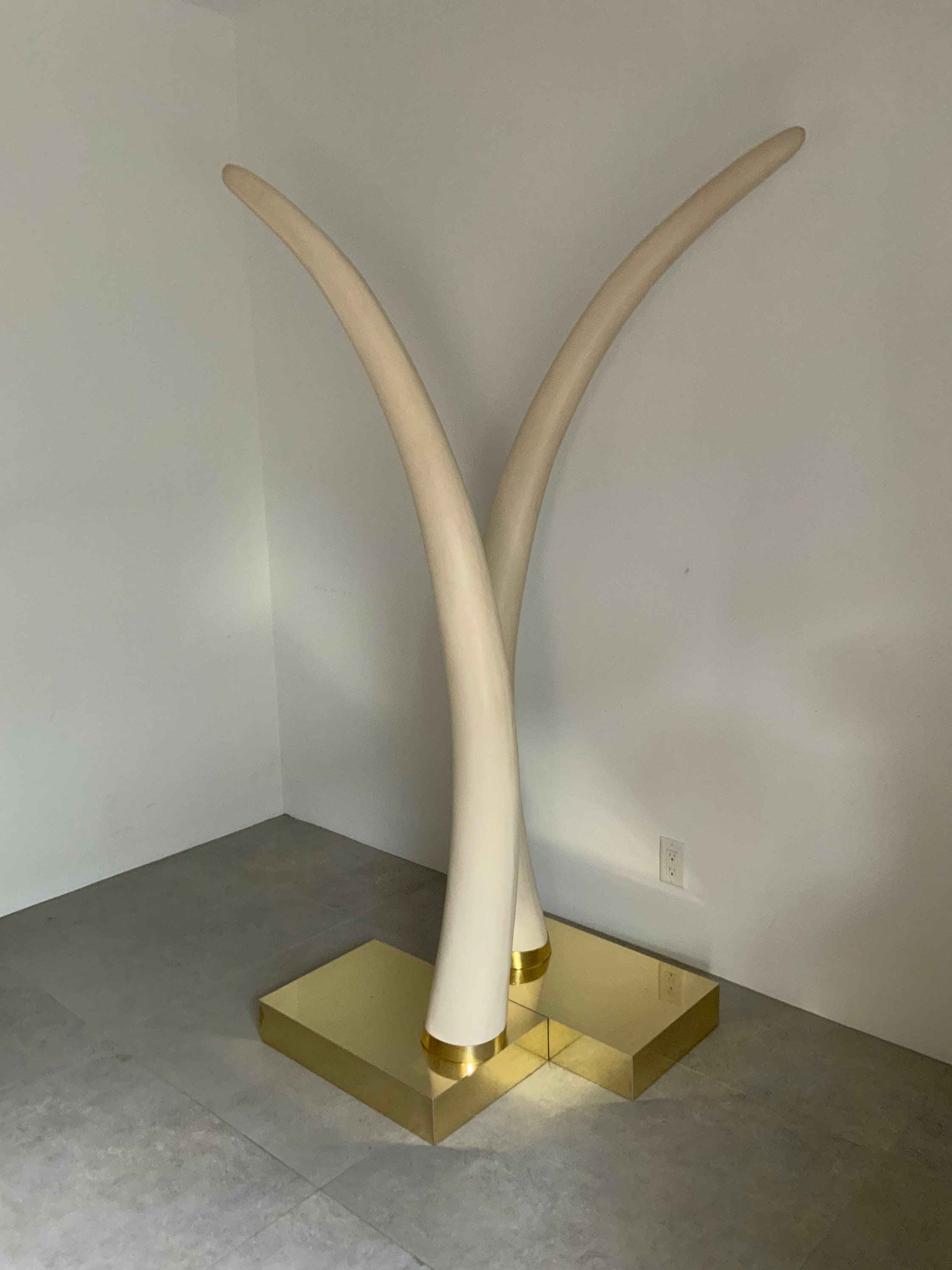 Free Standing Faux/ Fake Elephant Style Tusks on Brass Base - Etsy