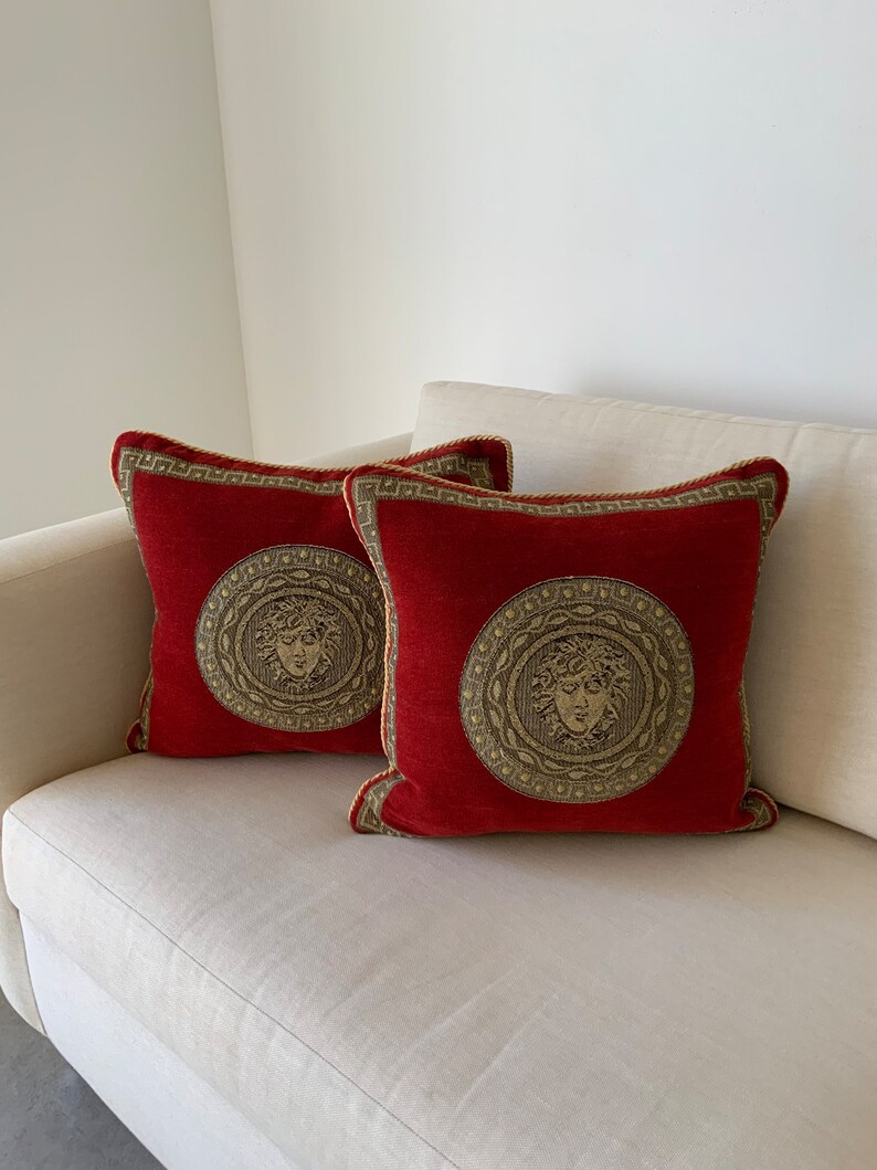 Pair of Versace Style Classic Medusa/greek Key Decorative Pillows - Etsy