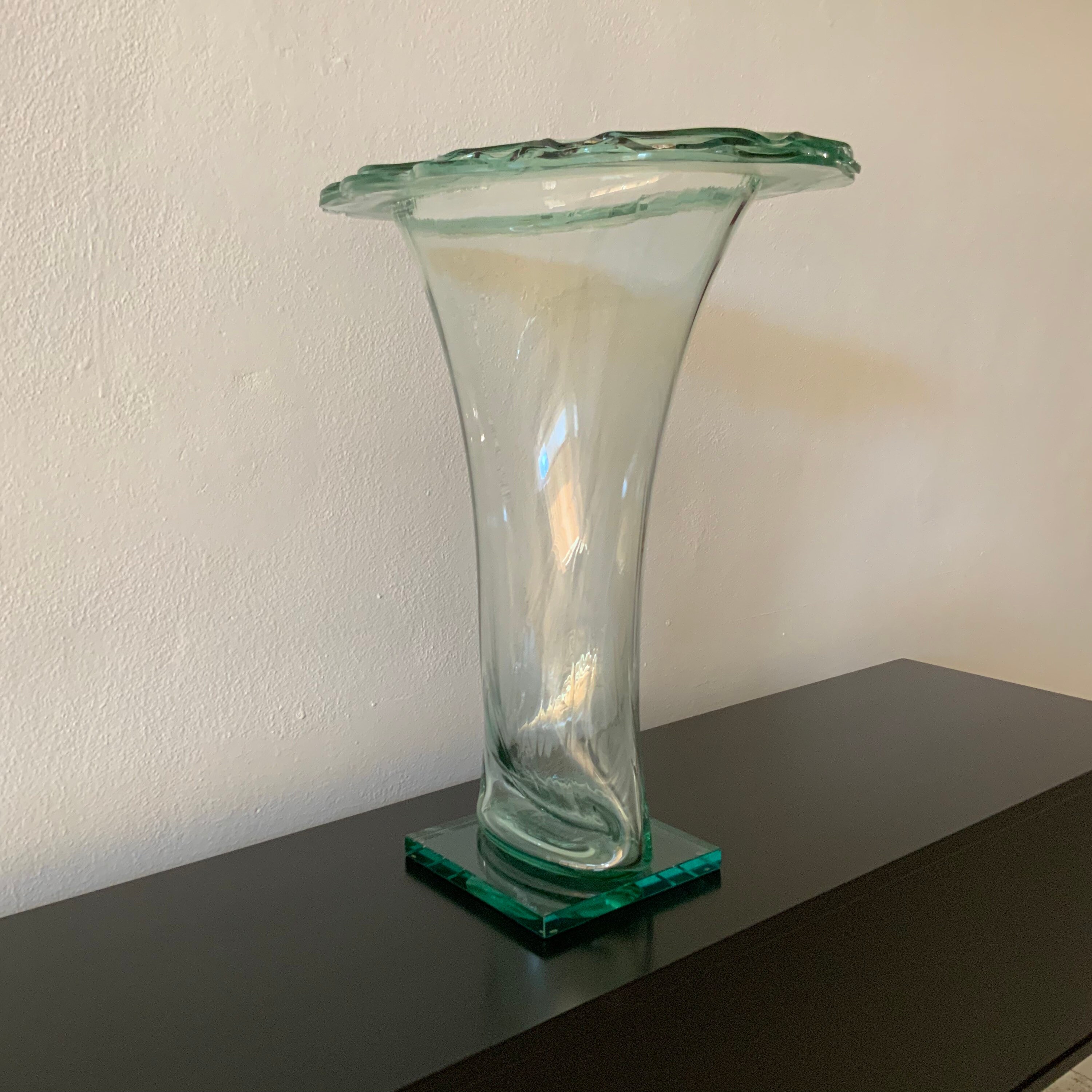 Monumental Tony Evans Art Glass Sculptural Vase - Etsy