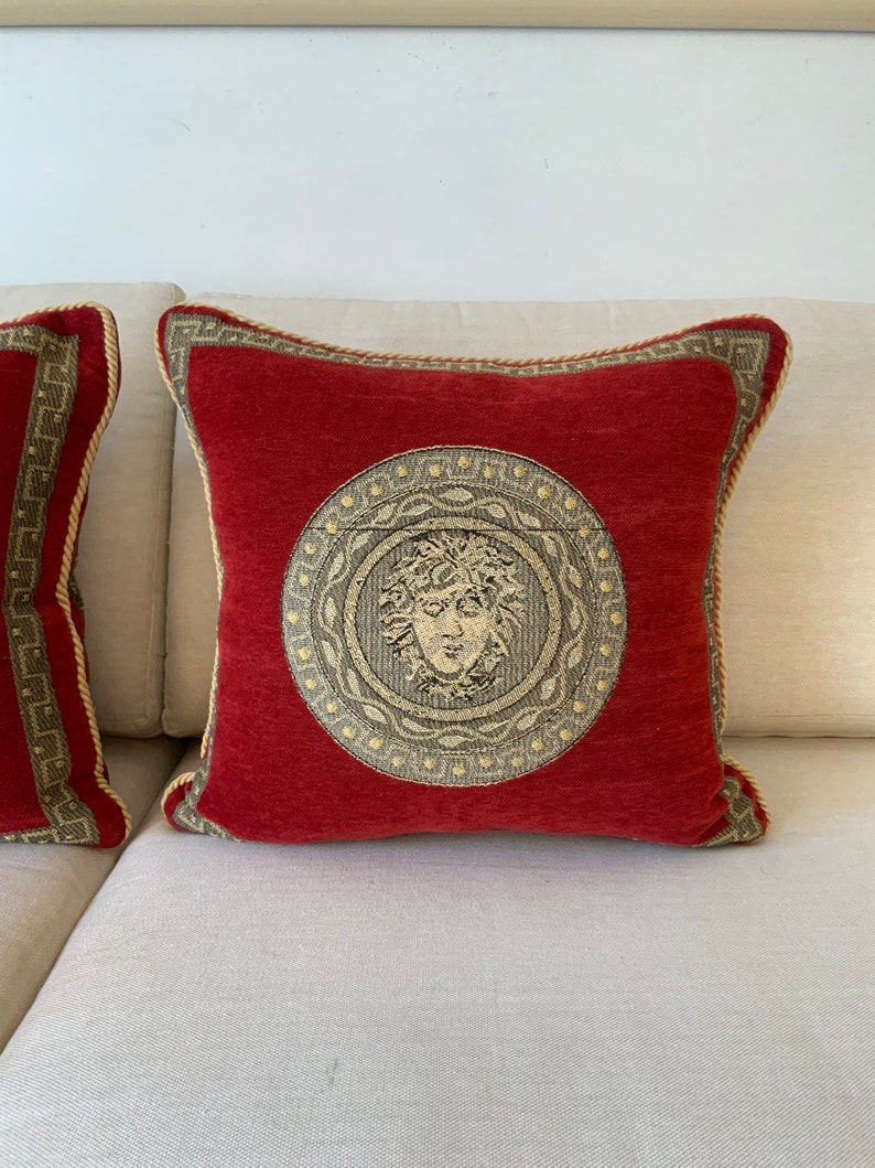 Pair of Versace Style Classic Medusa/greek Key Decorative Pillows - Etsy