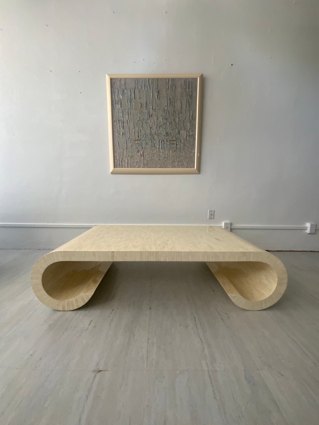 Enrique Garcel Scroll Tessellated Bone Inlay Cocktail Table - Etsy