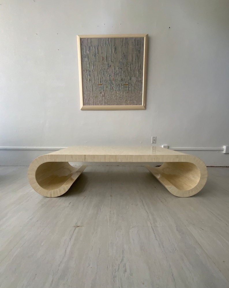 Enrique Garcel Scroll Tessellated Bone Inlay Cocktail Table - Etsy