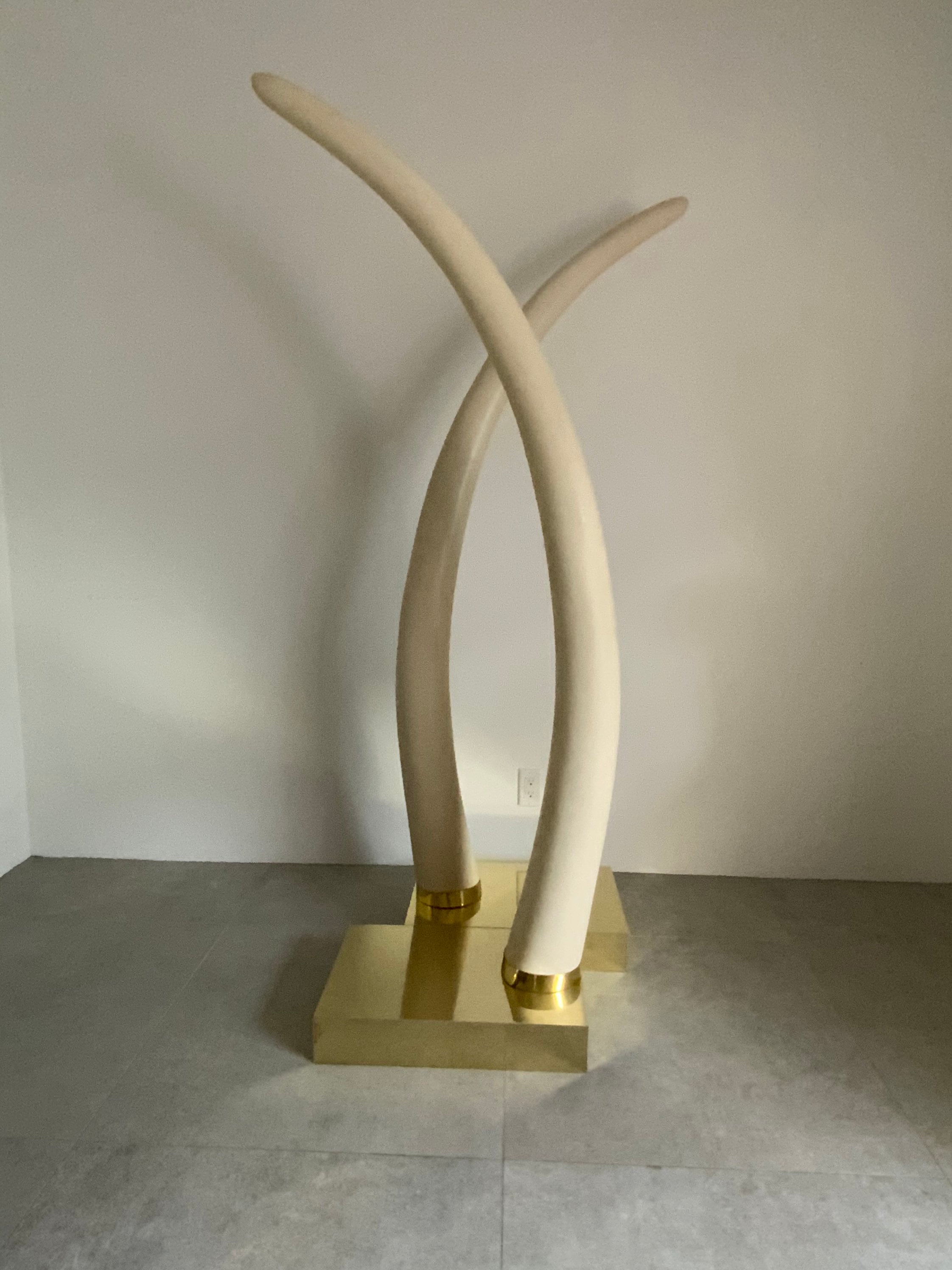 Free Standing Faux/ Fake Elephant Style Tusks on Brass Base - Etsy