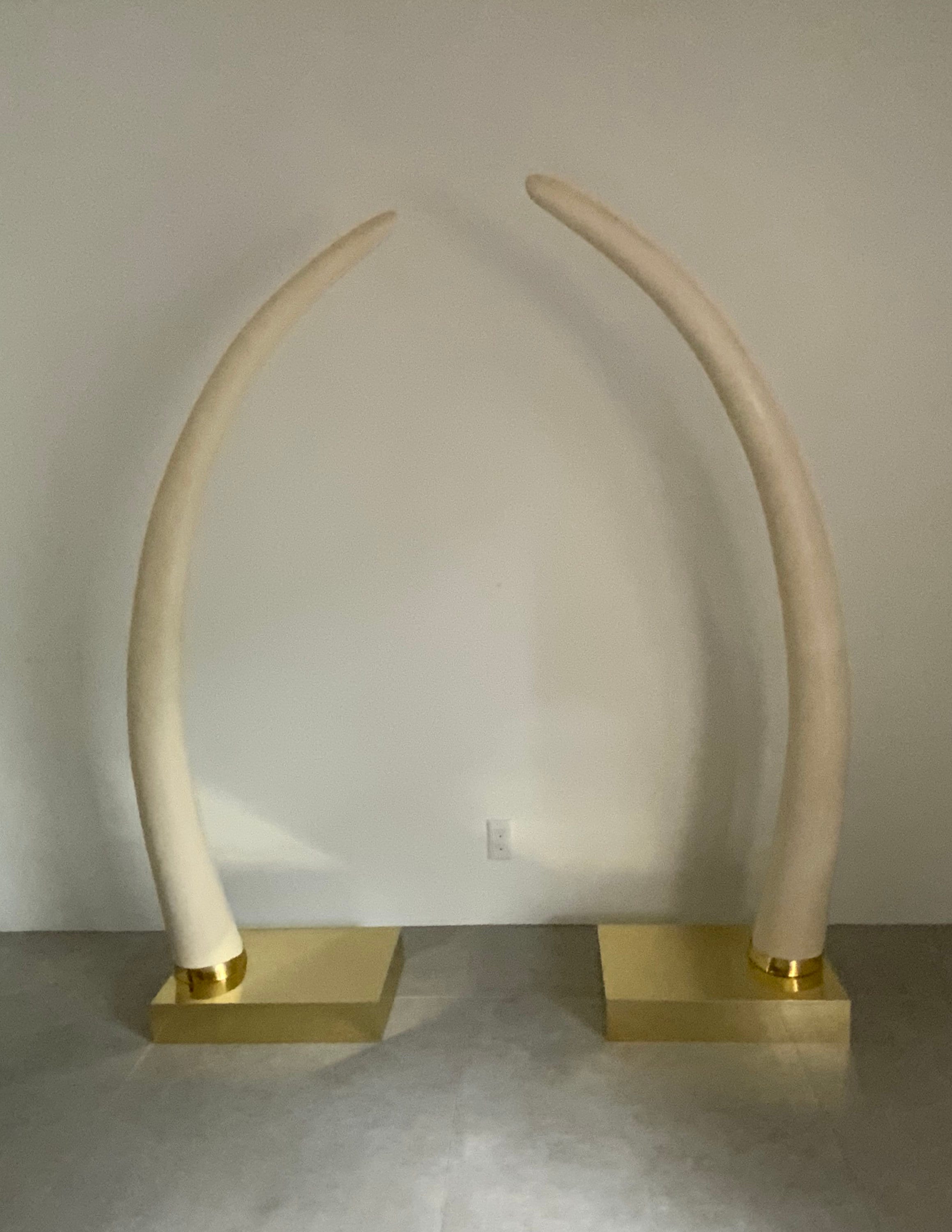 Free Standing Faux/ Fake Elephant Style Tusks on Brass Base - Etsy