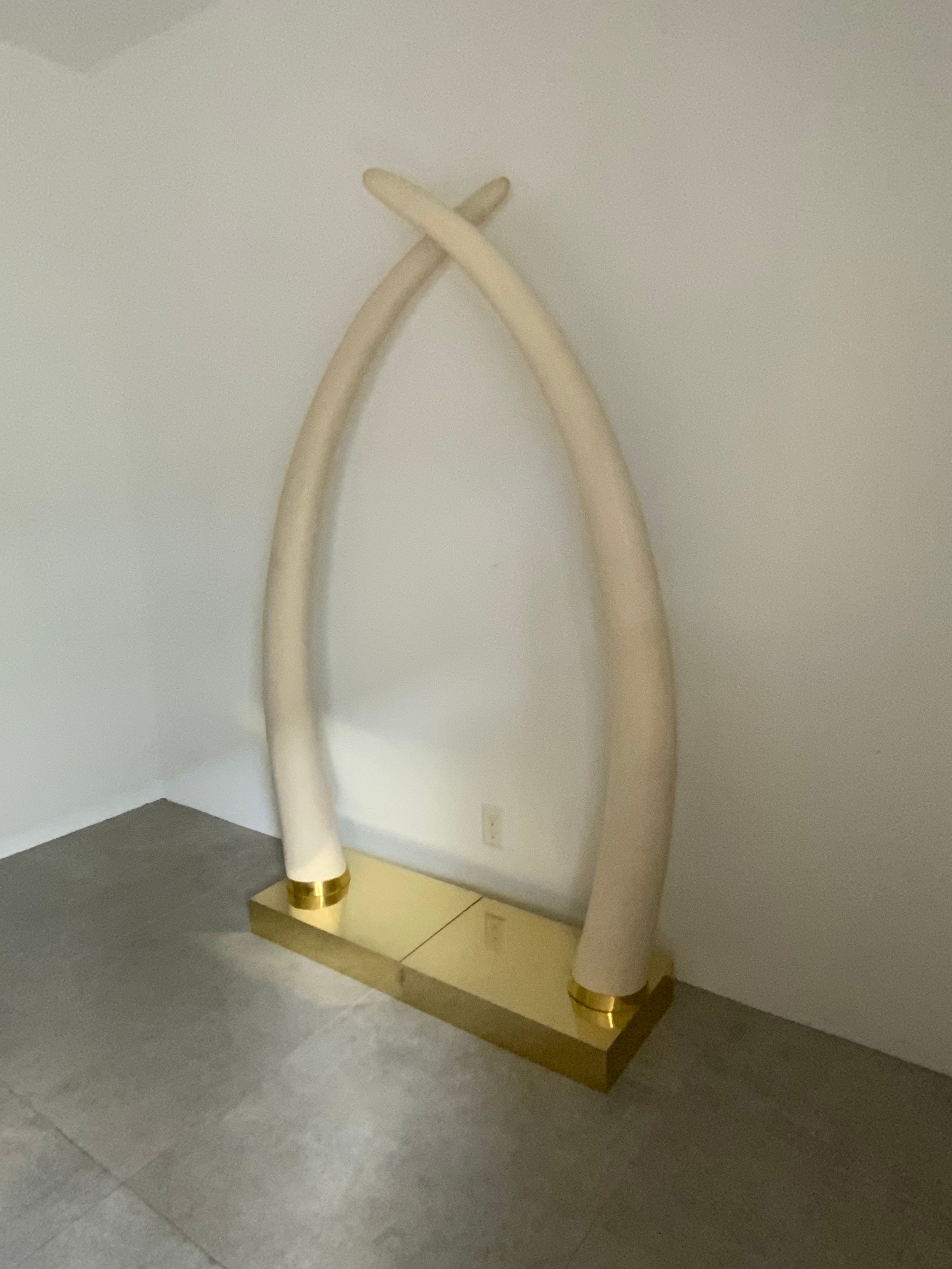 Free Standing Faux/ Fake Elephant Style Tusks on Brass Base - Etsy