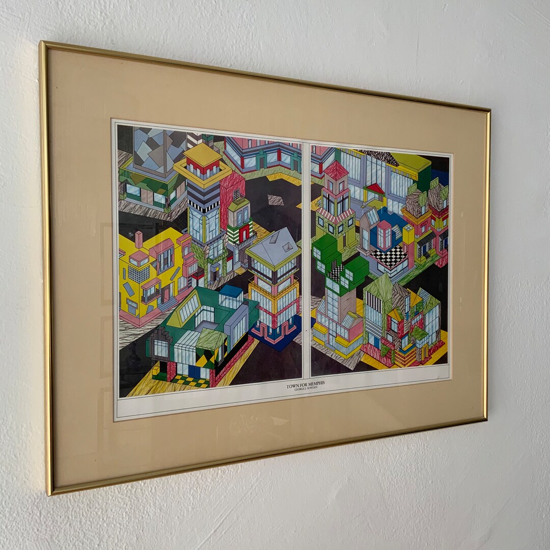 George Sowden “town for Memphis” Poster, 1983 - Etsy