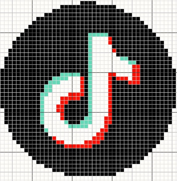 Tik Tok Logo Cross Stitch Pattern | Etsy