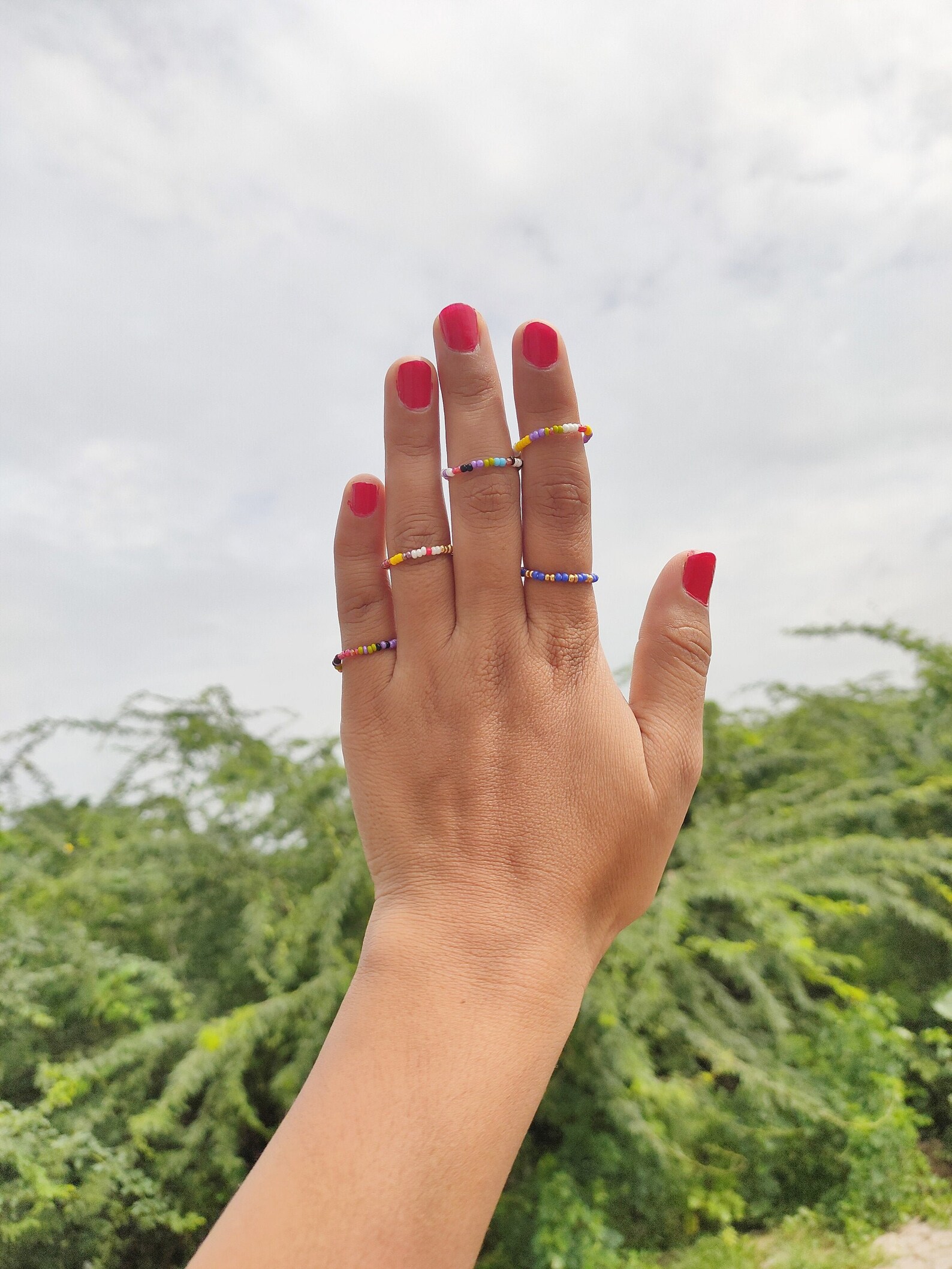 Custom Glass Seed Bead Ringsseed Bead Rings Stacking Rings | Etsy
