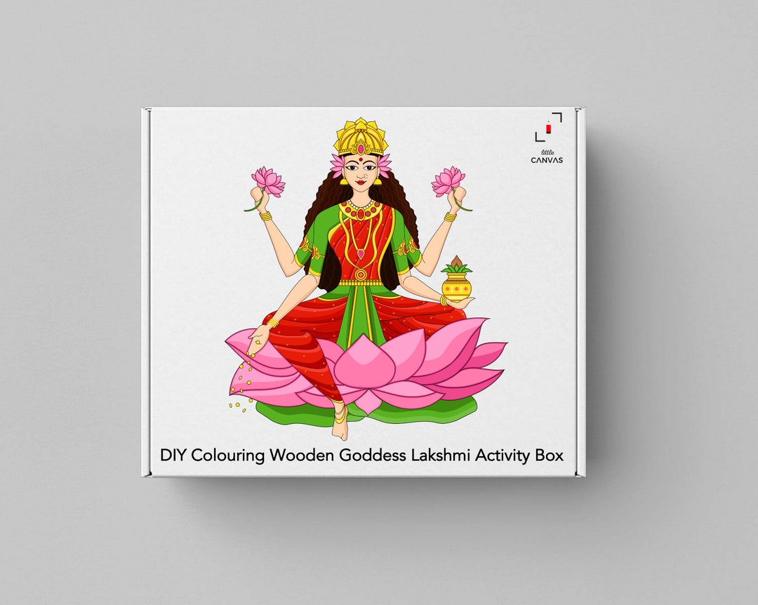 DIY Colouring Wooden Goddess Lakshmi Activity Box - Etsy