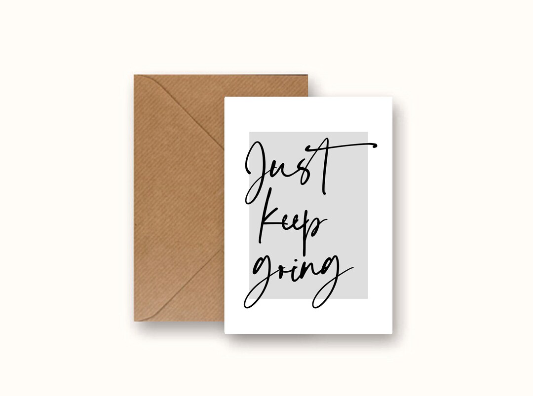 Just Keep Going Typography Card - Etsy