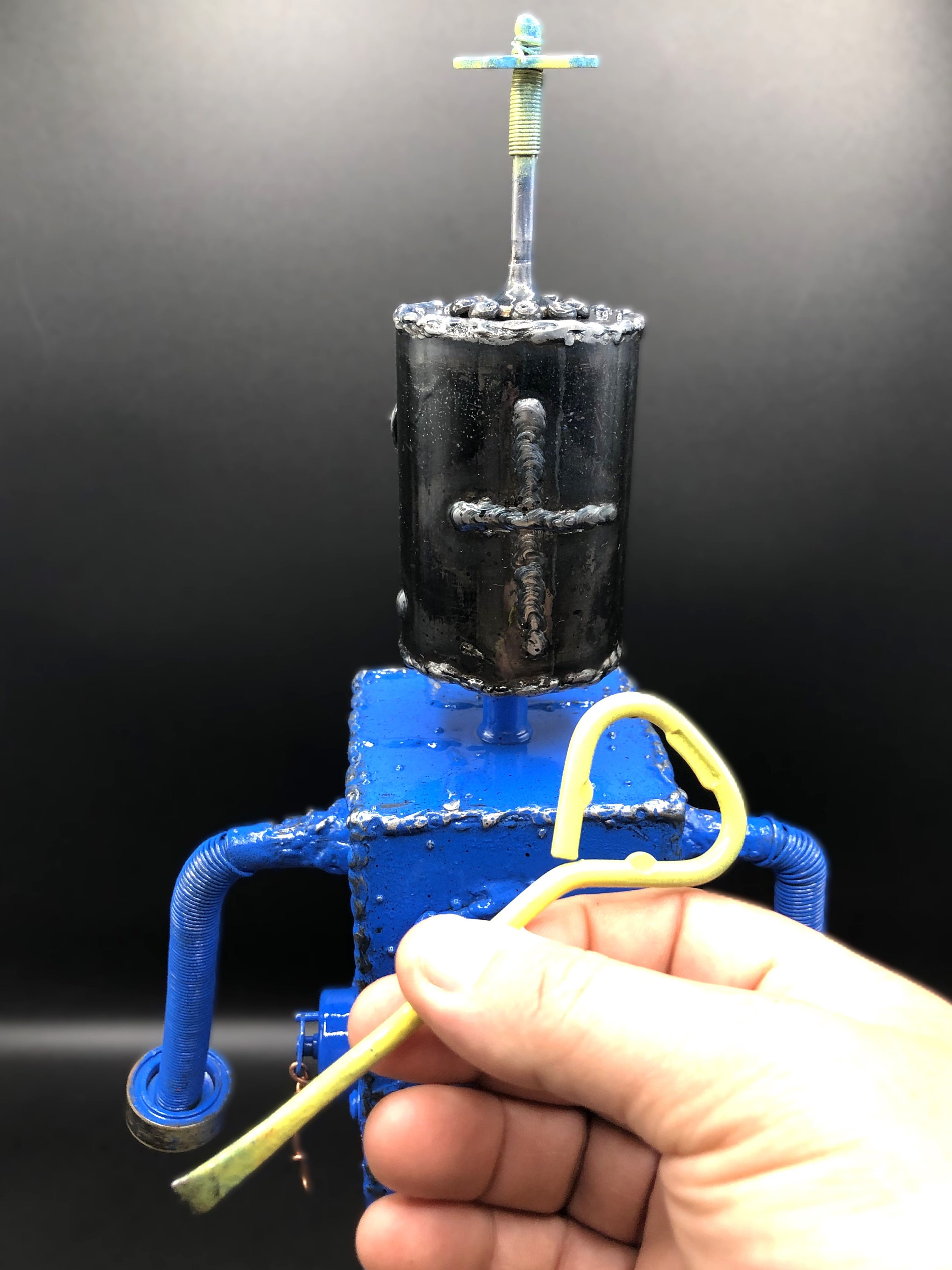 Robot Army Z 114, A Blue Metal Robot Zombie Sculpture, Kinetic Features ...