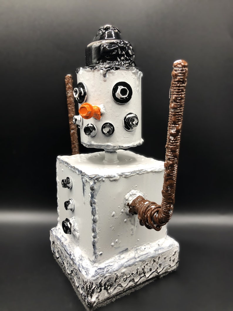Metal Robot Zombie Sculpture, Welded Snowman Art, Robot Army Z 127 - Etsy