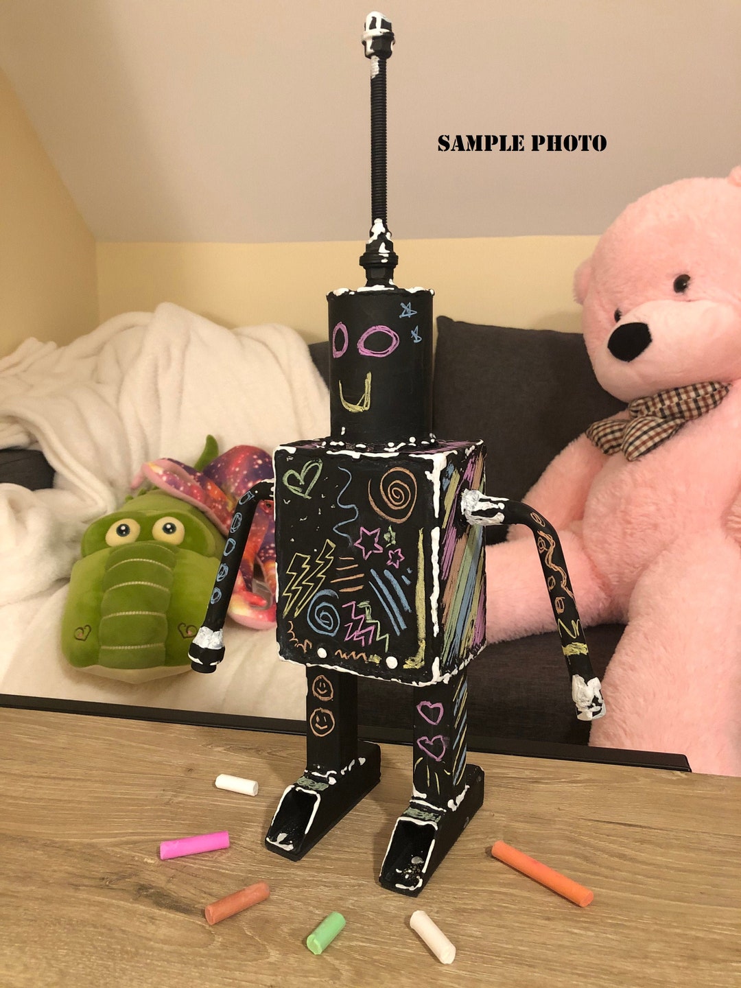 Robot Army Z 124, Chalk Painted Robot Drone, Chalk Away and Have Fun ...