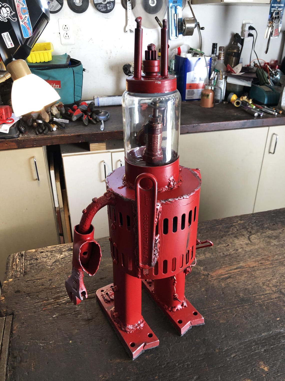 Scrap Metal Robot 148, A Red Robot With a Jar Head and Available for ...