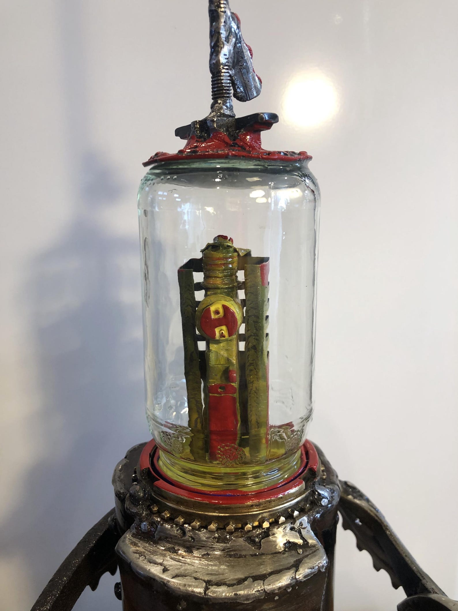 Scrap Metal Robot 147, Minotaur With Glass Head Sculpture. - Etsy