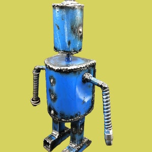 Robot Army Z 132, Welded Metal Robot Zombie Sculpture in Blue and ...