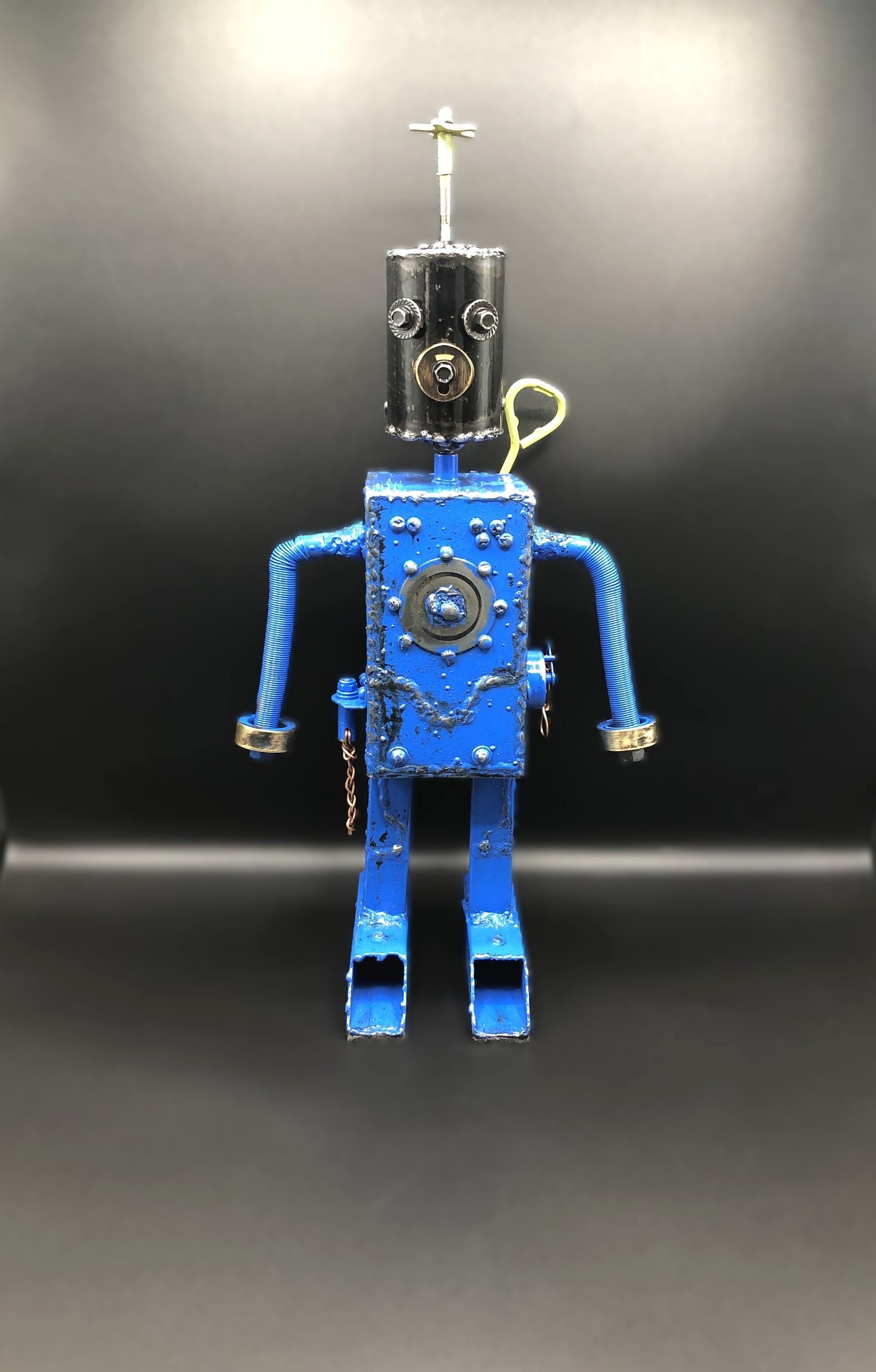 Robot Army Z 114, A Blue Metal Robot Zombie Sculpture, Kinetic Features ...