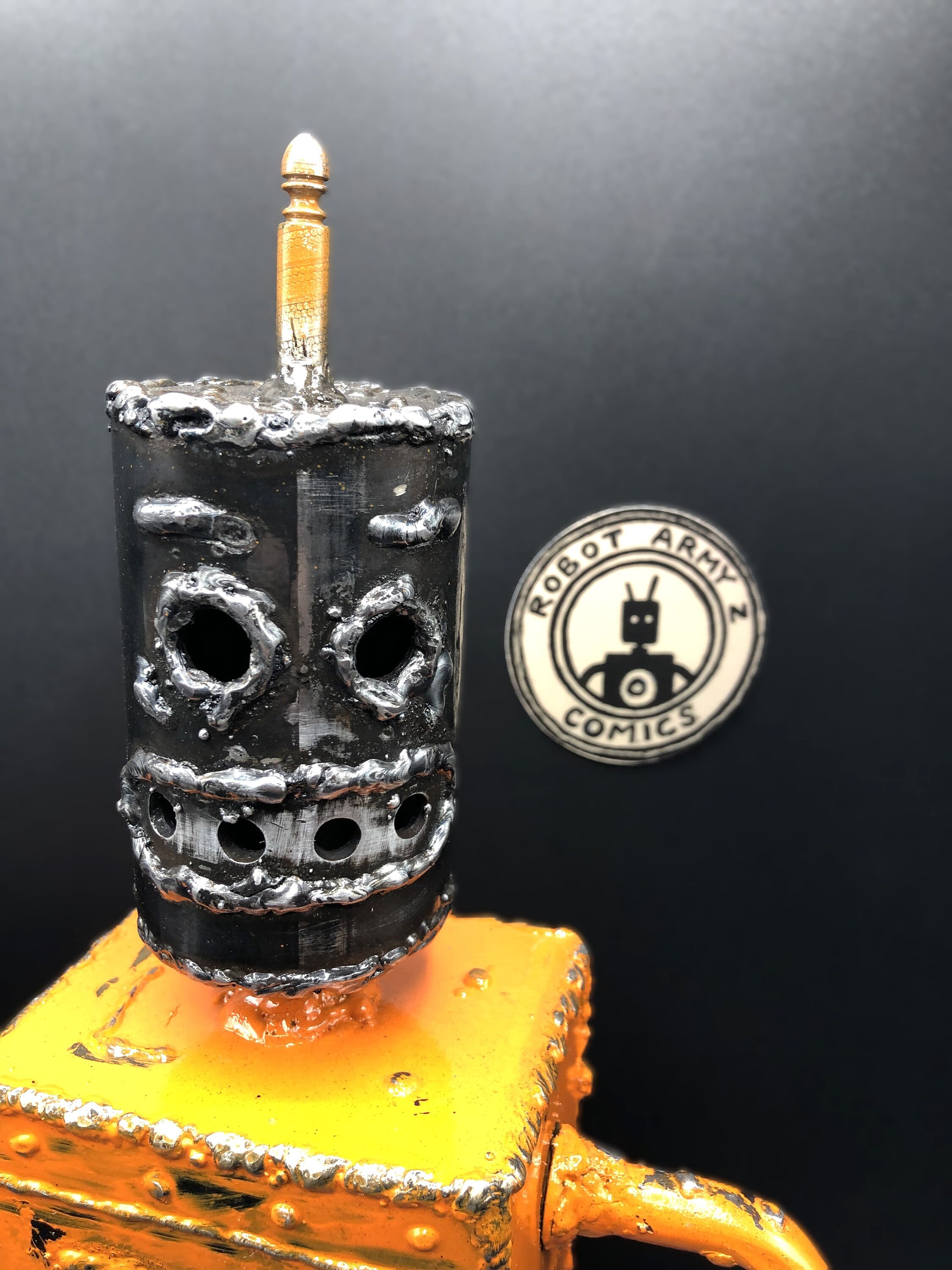 Robot Army Z 031, an Orange Welded Metal Robot Zombie Sculpture With ...