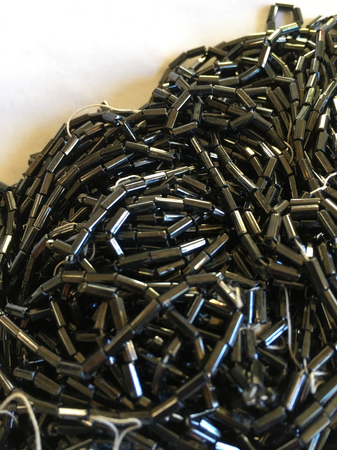 Vintage 4mm Black Bugle Beads - Etsy