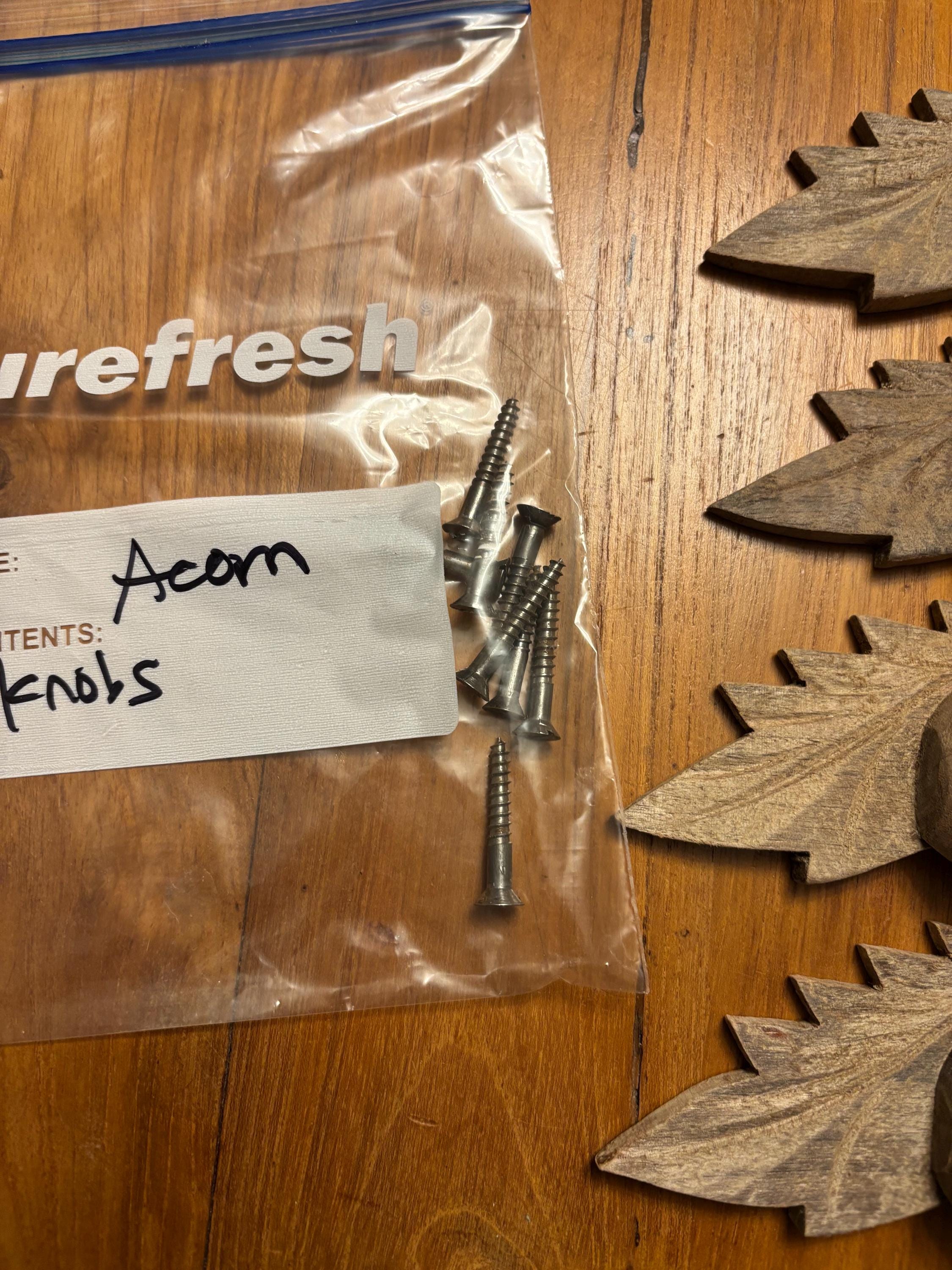 Antique Acorn Knobs Wood Stripped - Etsy