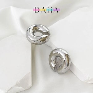 Chunky Ear Cuff Earrings 18k Gold Plated & Silver Tube Ear Cuffs ...