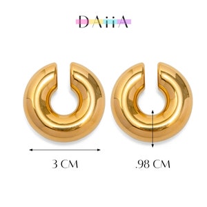 Chunky Ear Cuff Earrings 18k Gold Plated Textured Tube Ear Cuffs ...