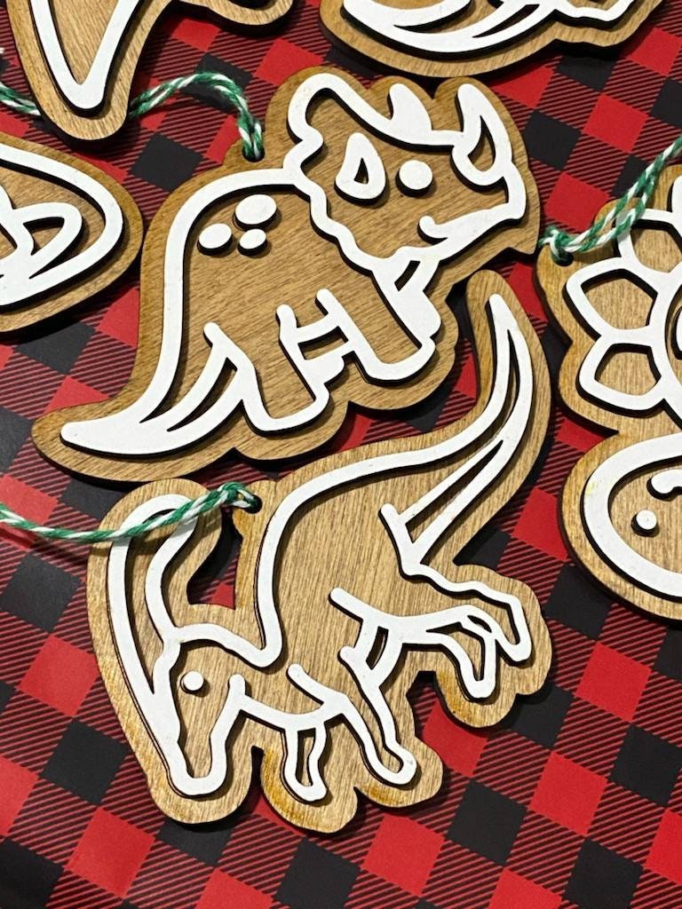 Dinosaur Gingerbread Cookie Ornament SVG Files - Etsy