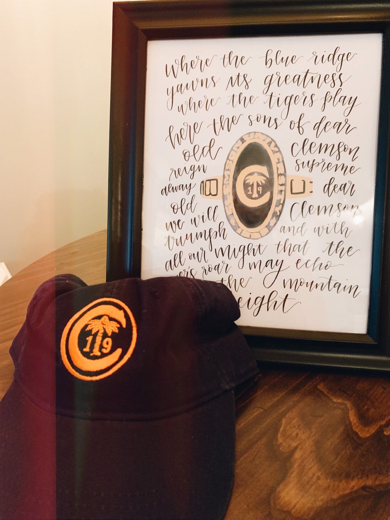 Clemson Ladies Ring Hand Lettered Print 8x10 - Etsy