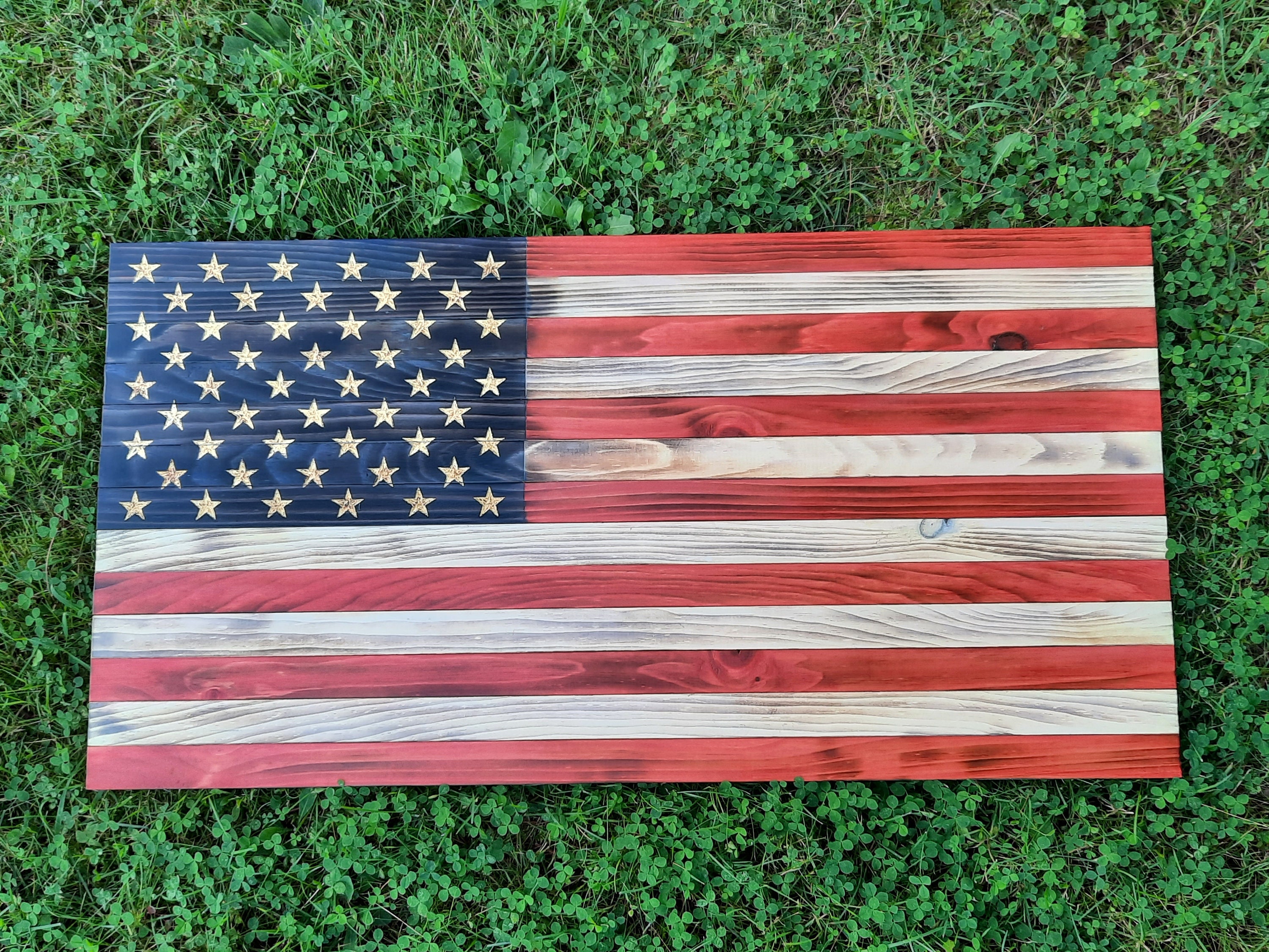 Wooden American Flag MED (13"x25"), Custom Wood Flag, Wooden Flag ...