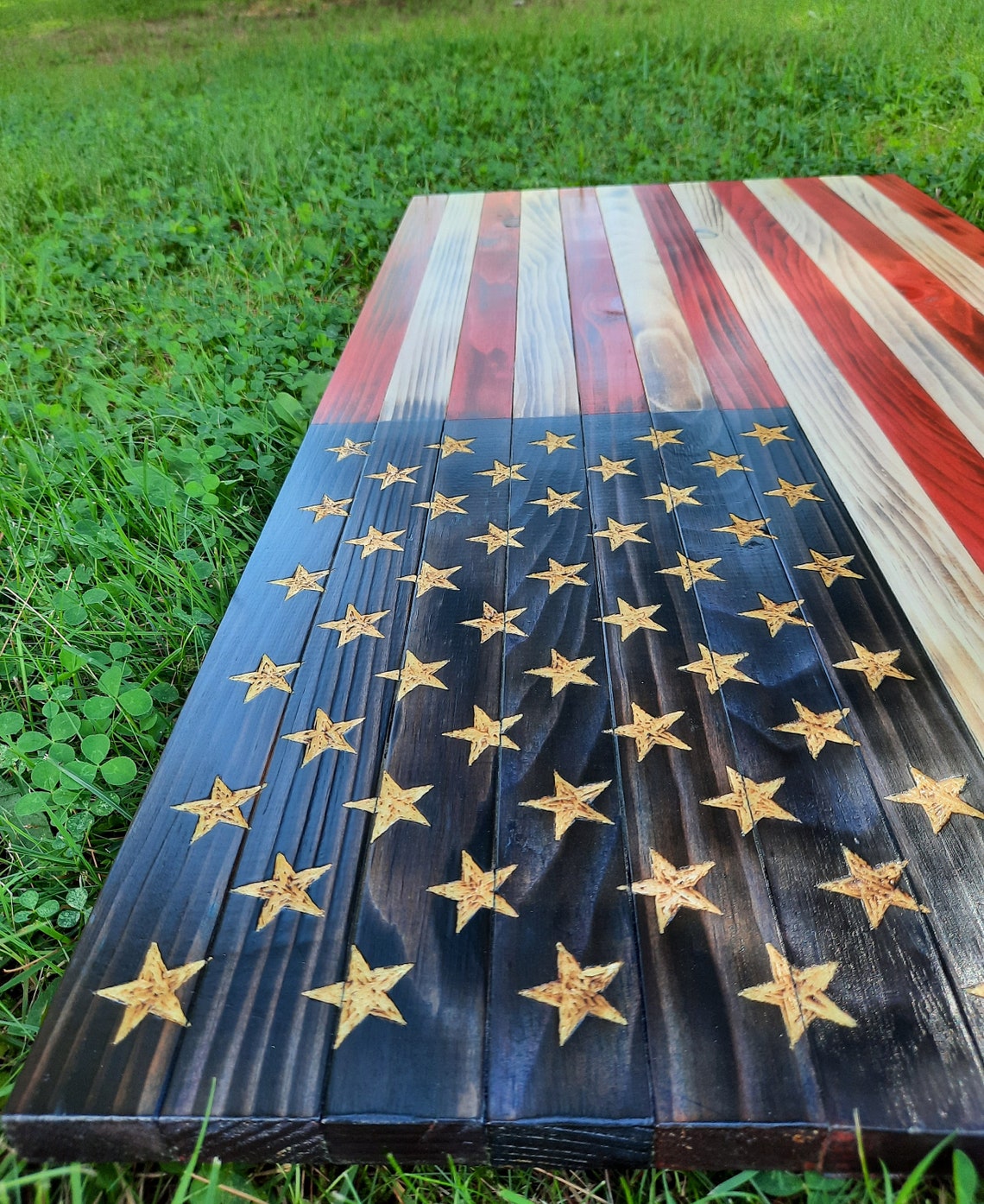 Wooden American Flag MED (13"x25"), Custom Wood Flag, Wooden Flag ...