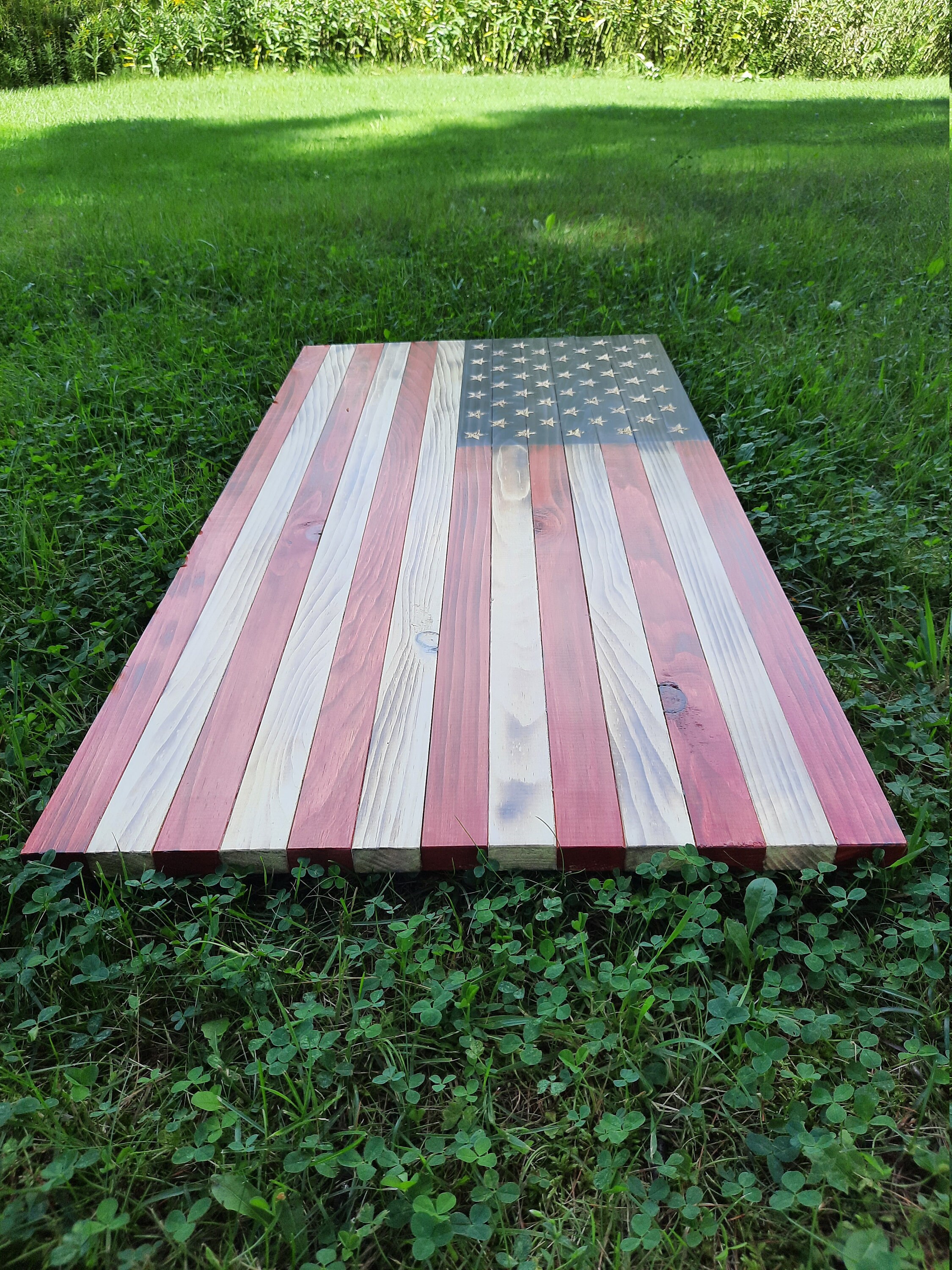 Wooden American Flag MED (13"x25"), Custom Wood Flag, Wooden Flag ...