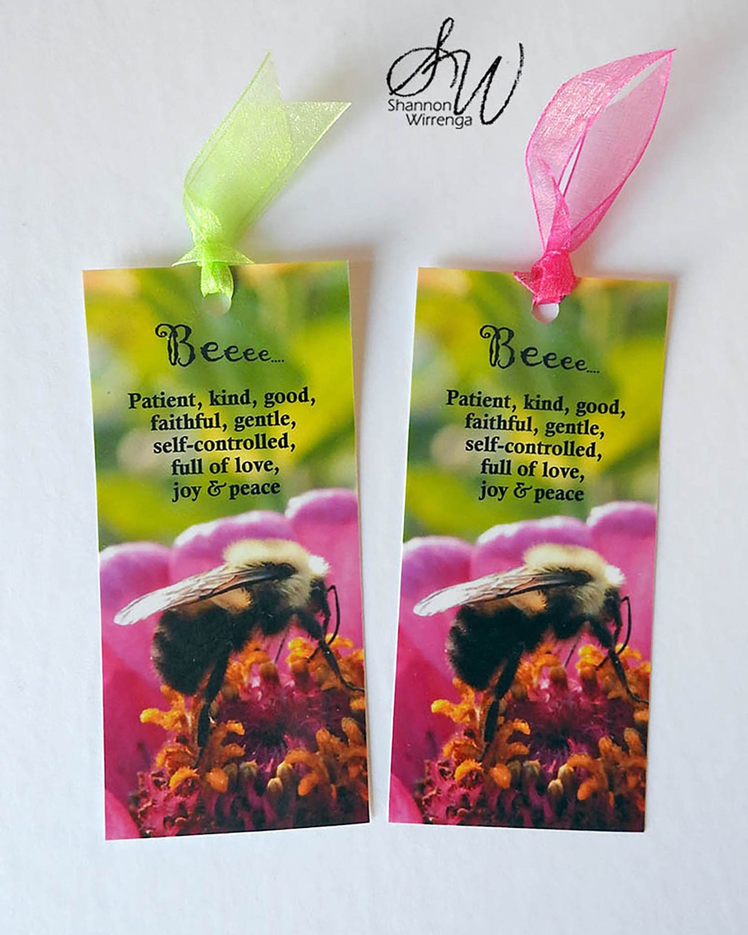 Bee Bookmarks, Set of 6, Bee (be) Kind, Gentle, Patient, Fruit of the ...
