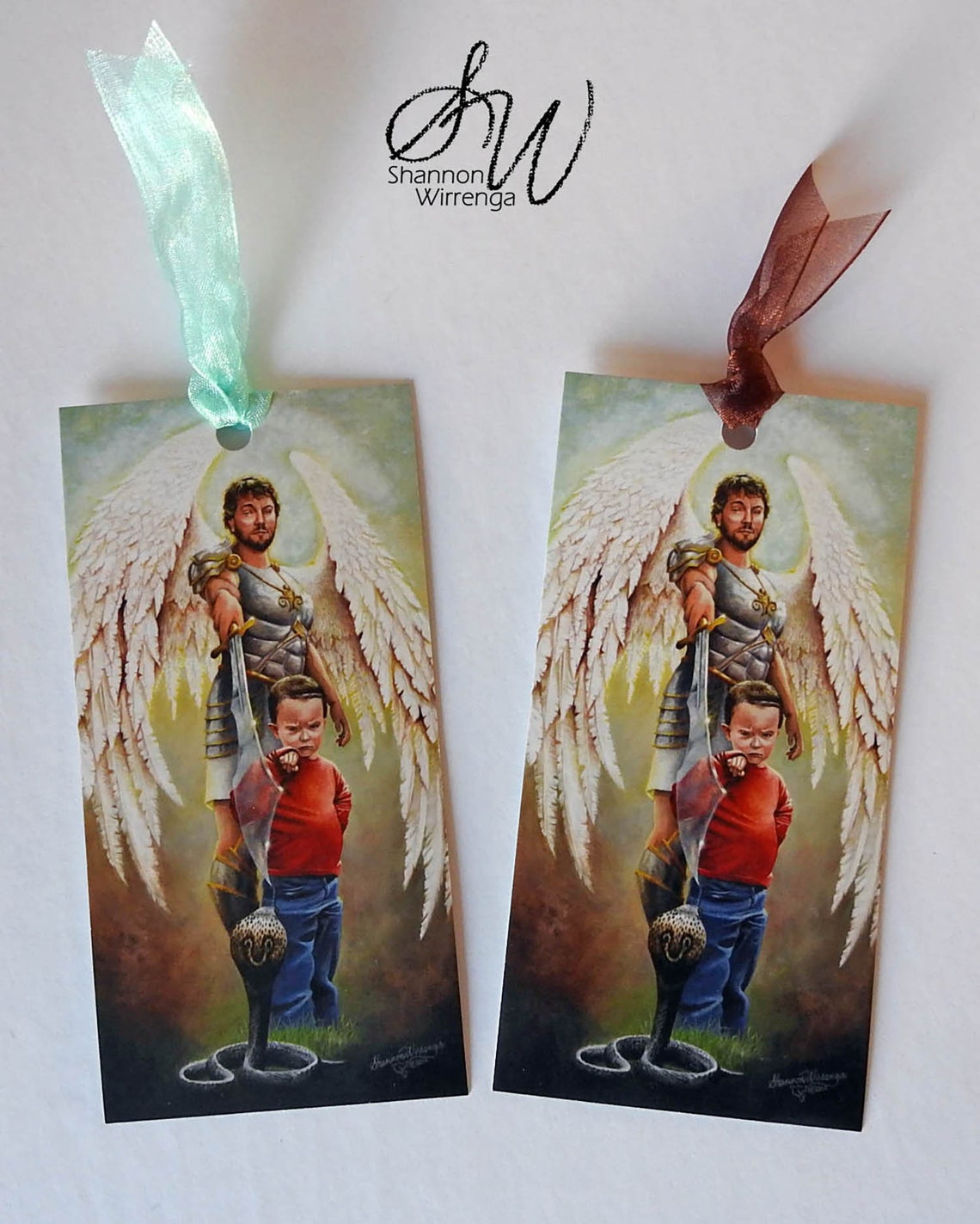 Back off Satan! Bookmarks, Guardian Angel, Original Art by Shannon ...