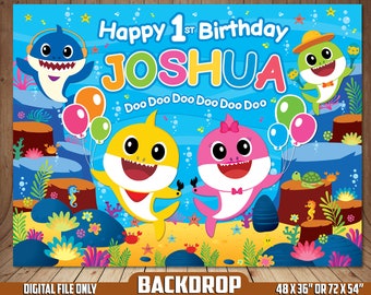 Baby shark banner | Etsy