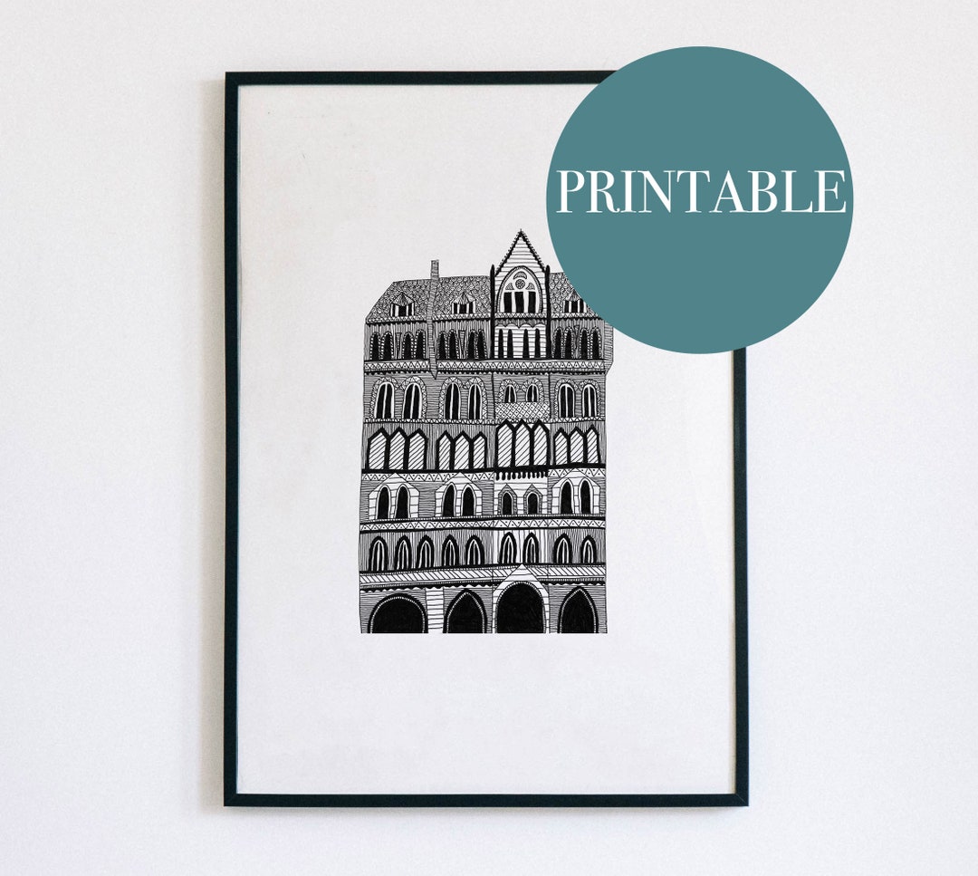 Townhouse - Printable Illustration - Instant Download - Print - Etsy