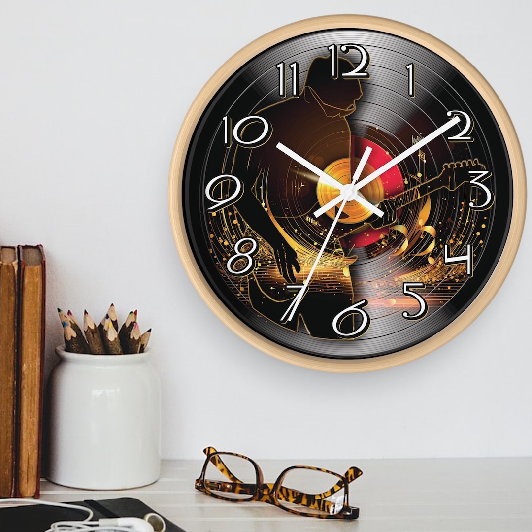 Clocks for Men, Vinyl Record Clock, Music Wall Clock, Printed Clock ...