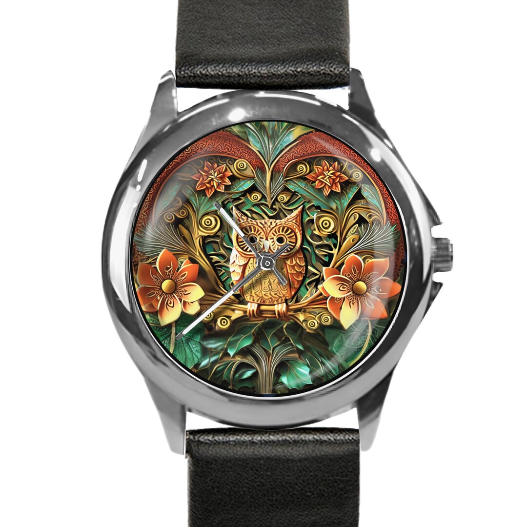 Watches for Women, Owl Watch, Unique Watches, Owl Gift, Floral ...