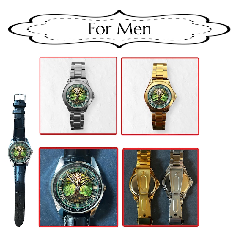 Tree of Life Watch, Faux Stained Glass Art, Unique Watches, With Roman ...